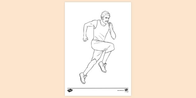 FREE! - Athlete Running Colouring Sheet (teacher made)
