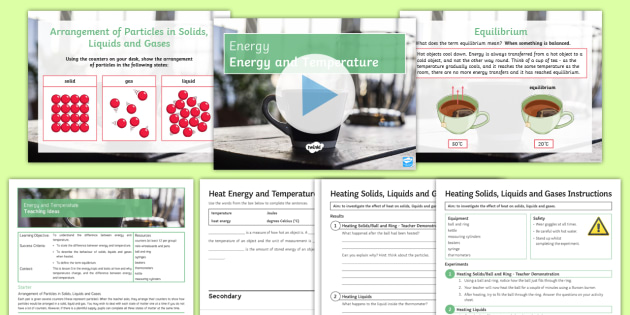 Temperature and Heat Lesson Pack - Secondary Resources