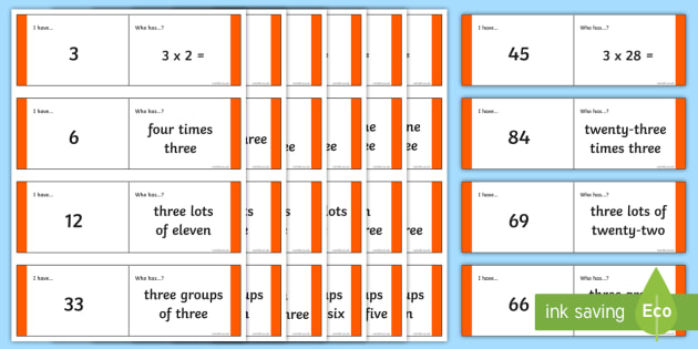 Loop Cards 3 Times Table - loop cards, 3 times table, times tables, times