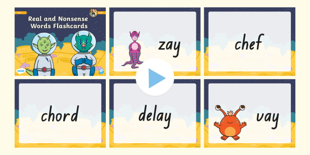 Level 5 (Set 2) Real & Nonsense Words Flashcards PowerPoint
