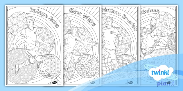 Footballers Colouring Pages I Twinkl Move I PE