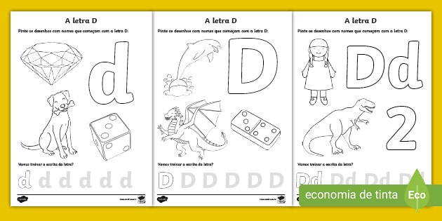 Atividade com a Letra D – Atividade de Alfabetização