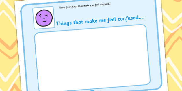 5 Things That Make You Feel Confused Drawing Template