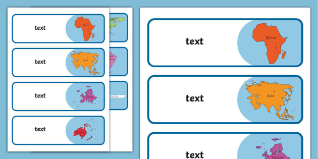 Continents Drawer Labels (Teacher-Made)