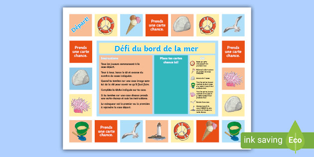French Language Summer Theme Board Game (teacher made)