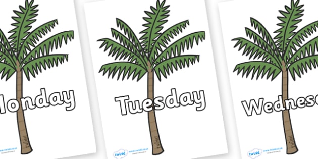 Days of the Week on Palm Trees (teacher made)
