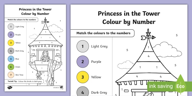 FREE! - Princess in the Tower Colour By Number