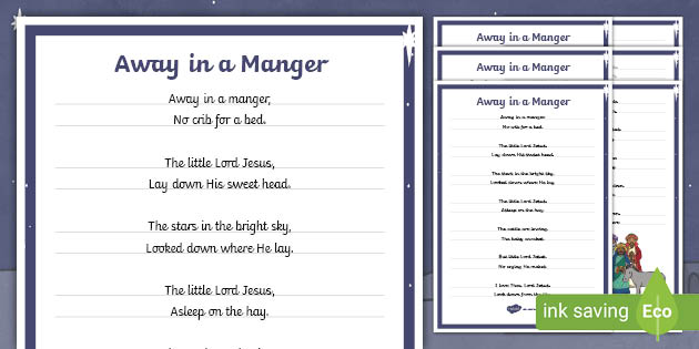 Away in A Manger Christmas Handwriting Practice Activity