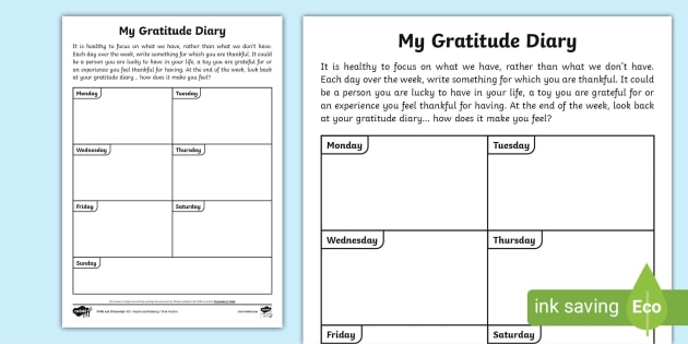 My Gratitude Diary (teacher made)