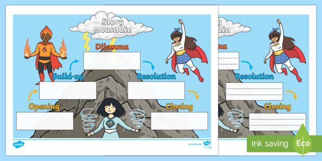 Superhero Themed Story Mountain Worksheet / Worksheet