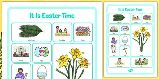 Easter Time Vocabulary Grid - ESL Easter Vocabulary Activity