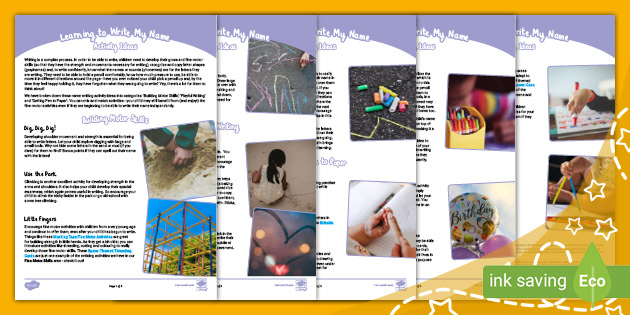 Learning to Write My Name Activity Ideas (teacher made)