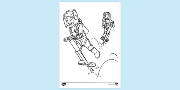 Pogo Stick Colouring Sheet - Primary School - Twinkl
