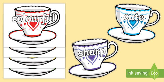 FREE! - Wow Words on Cups and Saucers (Teacher-Made)