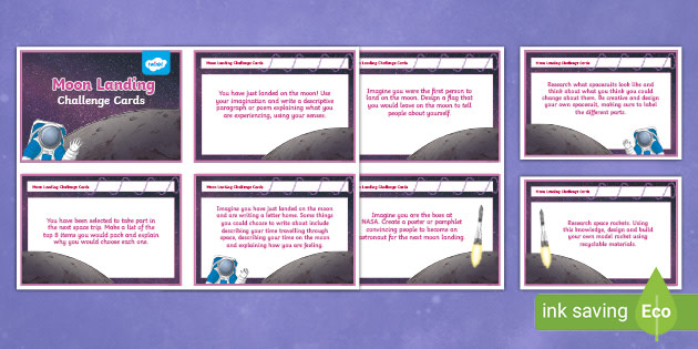 Moon Landing Challenge Cards (teacher made)