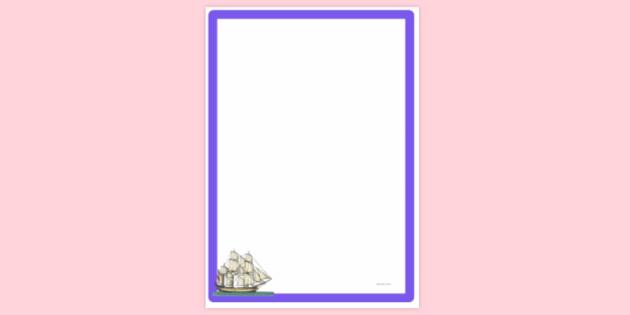 FREE! - Simple Australian First Fleet Ship Page Border | Twinkl