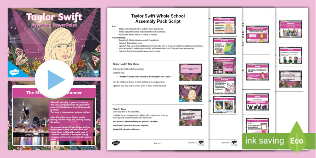 Taylor Swift KS2 Assembly Pack | Famous Music Artists