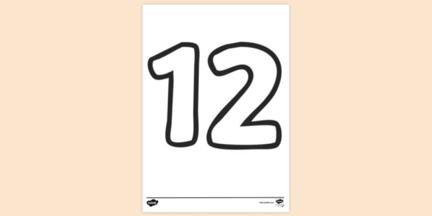 Number 12 Colouring Page | Colouring Sheets