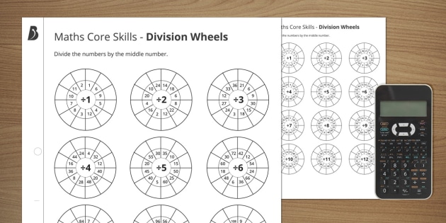 Maths Core Skills Review | Division Wheel Worksheet