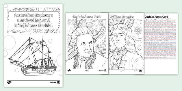 Australian Explorers Handwriting and Mindfulness Booklet