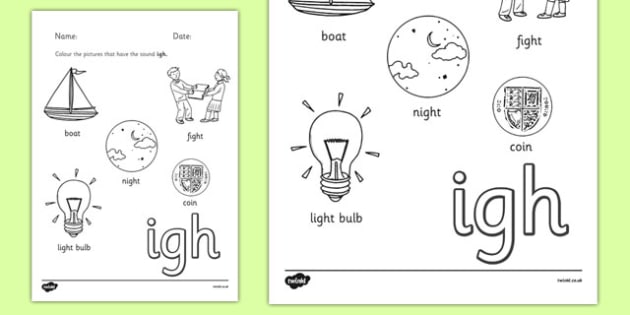 Phase 3 Trigraph Colouring Sheets igh - phase 3, trigraph, colouring ...