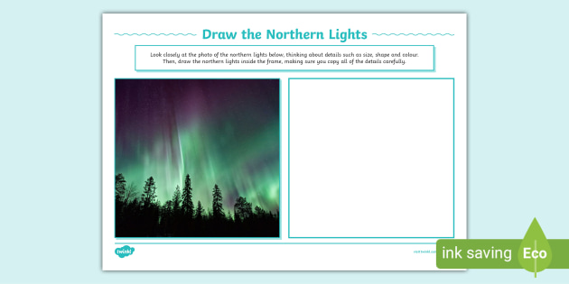 * NEW * Draw the Northern Lights Art Activity (teacher made)