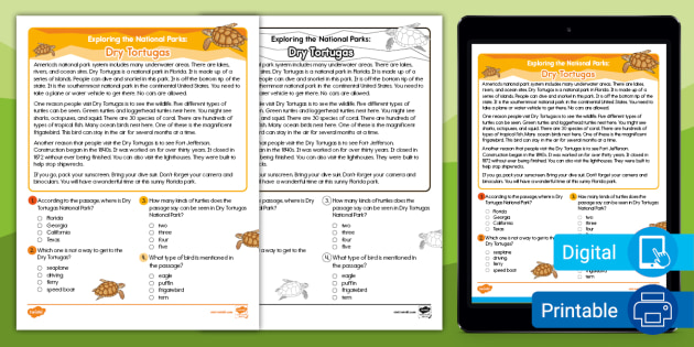 Second Grade Exploring the National Parks: Dry Tortugas Reading ...