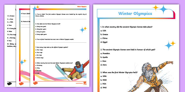 Crash Course Podcast Winter Olympics Quiz (Teacher-Made)