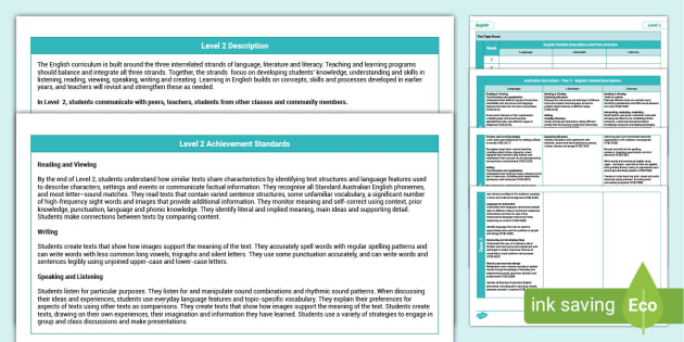 Vic Curriculum English Overview Year 2 - Australia
