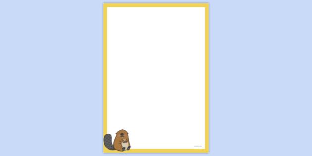 FREE! - Simple Blank Beaver Page Border | Page Borders | Twinkl