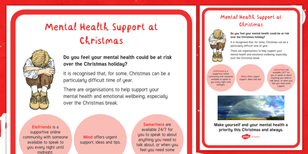 Staff Wellbeing Mental Health Support at Christmas Display Poster