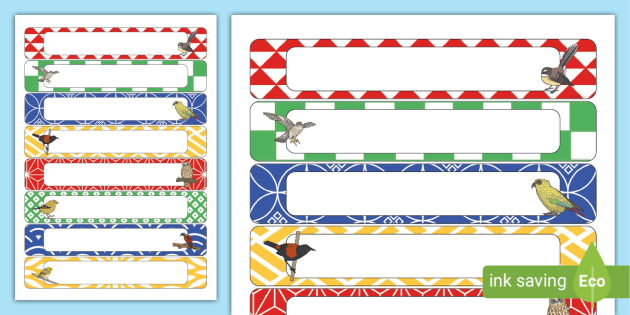 Bird-Themed Tray Labels (teacher made)