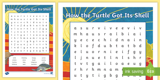 FREE! - How the Turtle Got Its Shell Word Search
