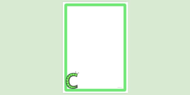 Simple Blank Sassoon Alphabet C Page Border | Twinkl
