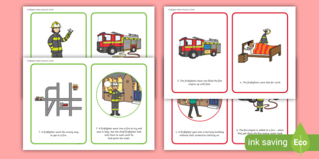 Firefighter Rules Scenario Cards (teacher made)