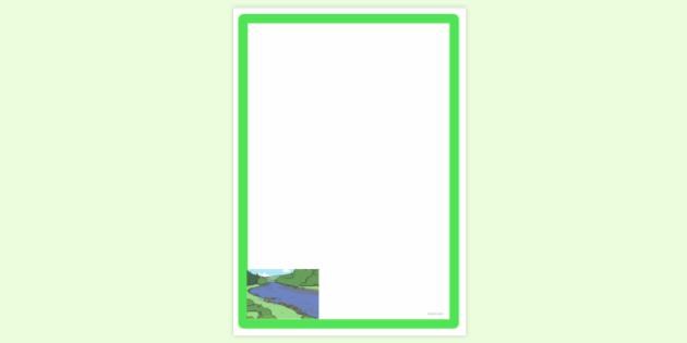 FREE! - Simple Blank Rivers Page Border | Page Borders | Twinkl