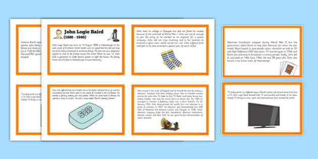 Scottish Significant Individuals John Logie Baird Sequencing Cards