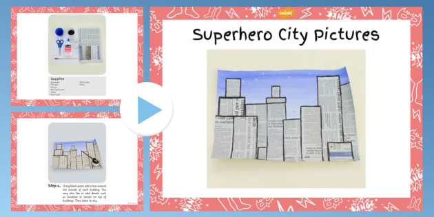 Superhero City Picture Craft Instructions PowerPoint - superhero