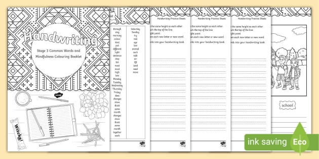 Stage 3 Common Words and Mindfulness Colouring Booklet