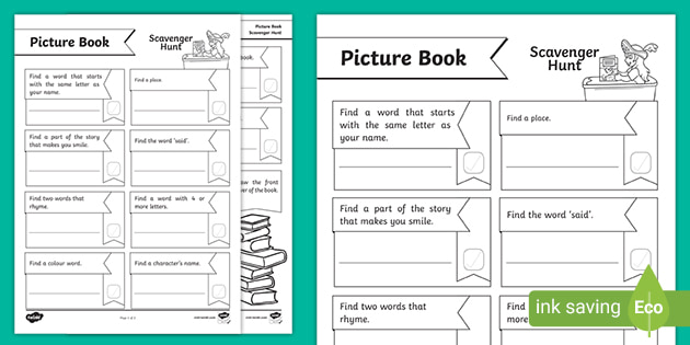Picture Book Scavenger Hunt Activity (teacher made)