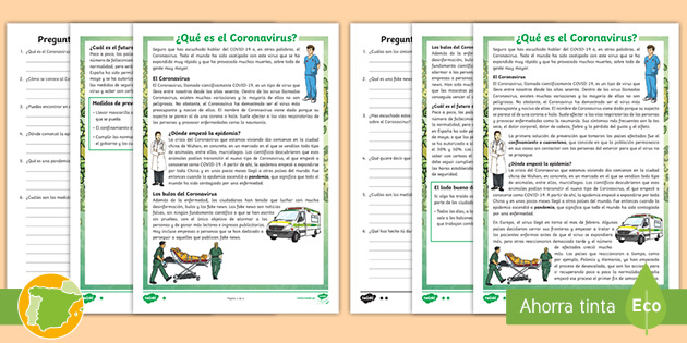 Comprensión lectora: ¿Qué es el Coronavirus?