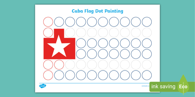 FREE! - Cuba Flag Dot Painting Worksheet (teacher made)