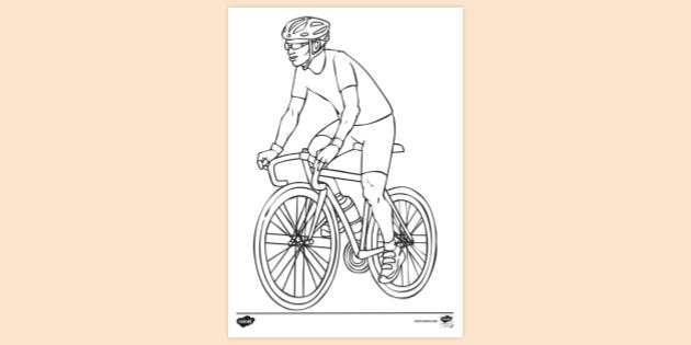 FREE! - Cyclist Colouring Sheet | Colouring Sheets