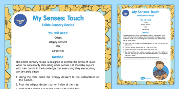 My Senses Touch Edible Sensory Recipe
