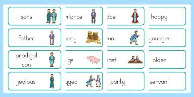 The Prodigal Son Word Cards (teacher made)