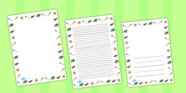 Grow your Own Vegetables Portrait Page Borders