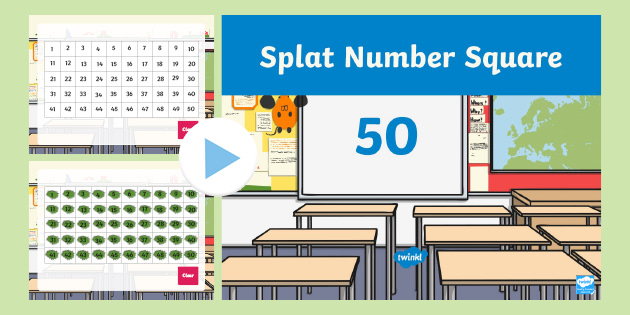 50 Number Splat Square PowerPoint - KS1 - Maths Resources