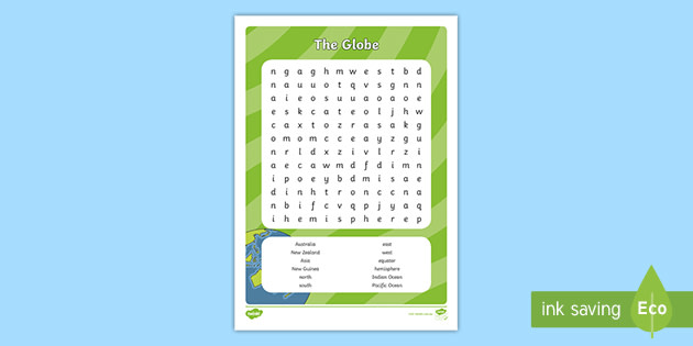 The Globe Word Search (teacher made)