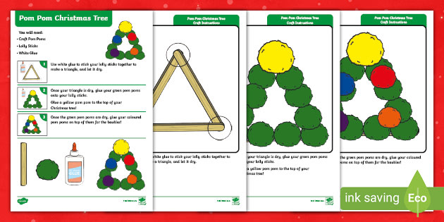 Pom Pom Christmas Tree Craft Activity | Primary Resources
