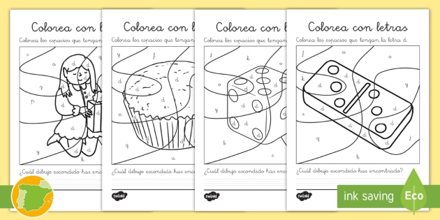 Colorea con letras: La D (teacher made)